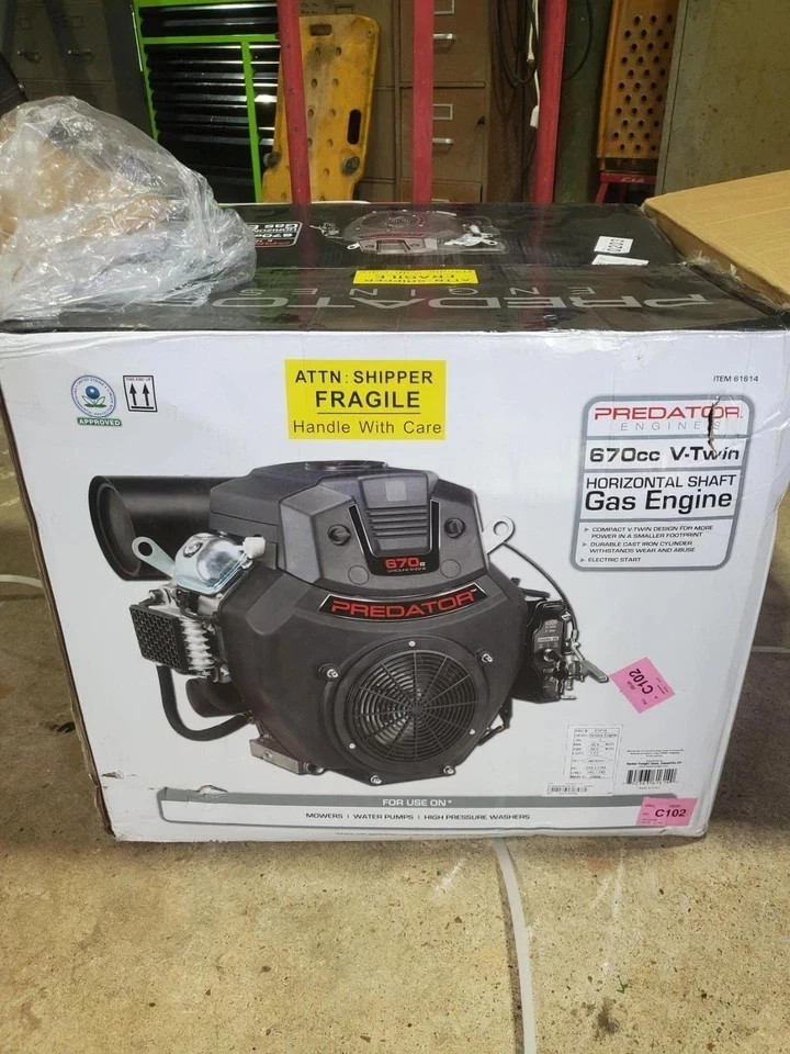 PREDATOR 22 HP (670cc) V-Twin Horizontal-Shaft Gas Engine-EPA cast-iron ...