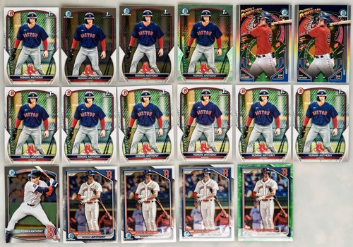 2023 Bowman Chrome ROMAN ANTHONY 1st Rookie Lunar Glow Refractor RC Red ...