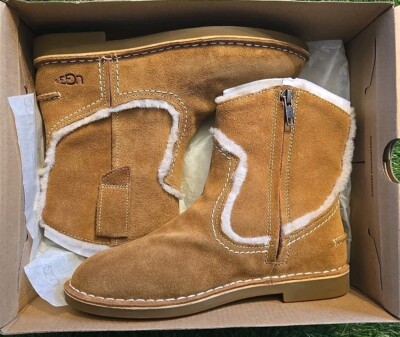 NEW! NIB UGG Catica Shearling Suede Leather Boots Western Chestnut US ...