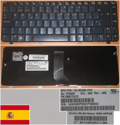 Keyboard qwerty Spanish HP DV3-2000 NSK-HFP0S 9J.N2G82.P0S PK1306T2G23 ...