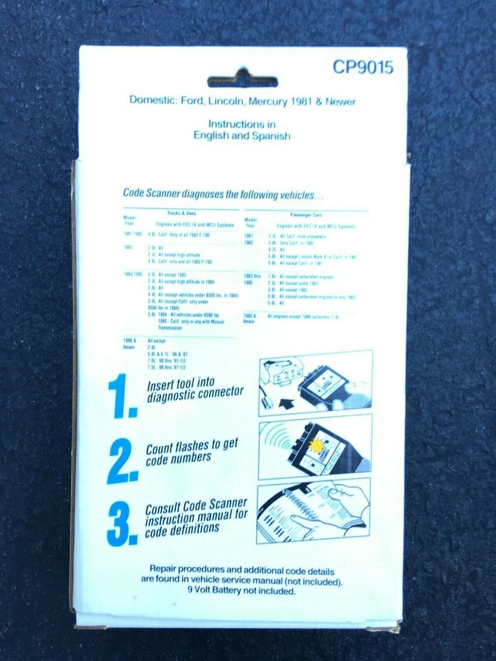 Sunpro CP9015 Code Scanner Ford, Lincoln & Mercury Domestic 1981 ...