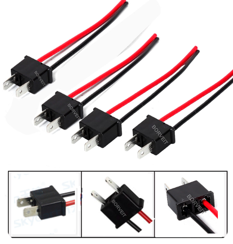 Wire Pigtail Male H7 Two Harness Head Light High Beam Bulb Socket Plug ...