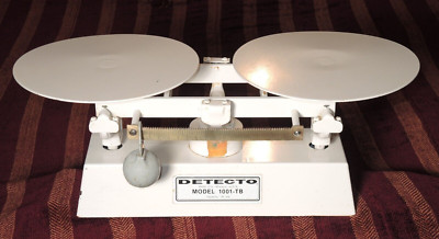 DETECTO MODEL 1001- TB ENAMEL MECHANICAL BALANCE BEAM 16# BAKING DOUGH ...