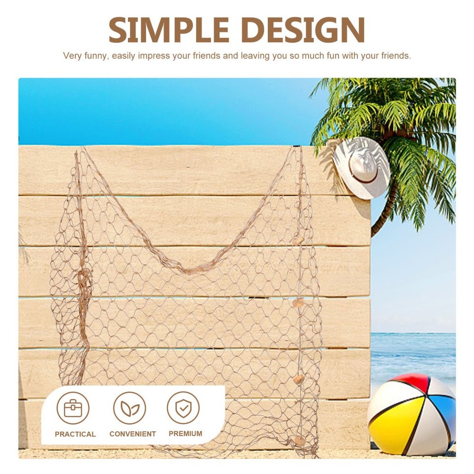 Nature Fish Net Wall Decoration Ocean Themed Wall Hangings 100* 200cm ...