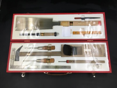 Japanese Vintage Kakuri Carpenter Tool set Hand plane hand saw etc With ...