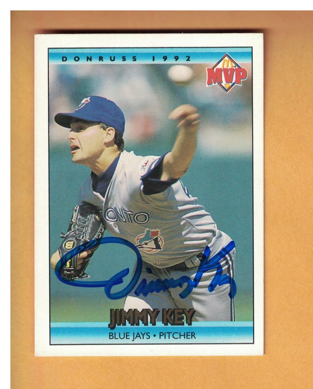 Jimmy Key AUTOGRAPHED 1992 DONRUSS MVP BASEBALL CARD SIGNED TORONTO ...