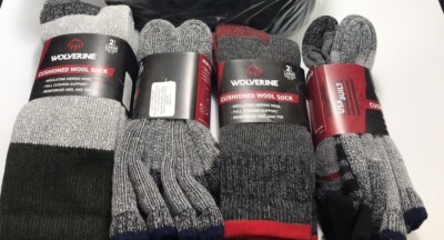 Wolverine Cushioned Wool Boot Sock, Large(mens shoe 9-12), 2 pair, Free ...
