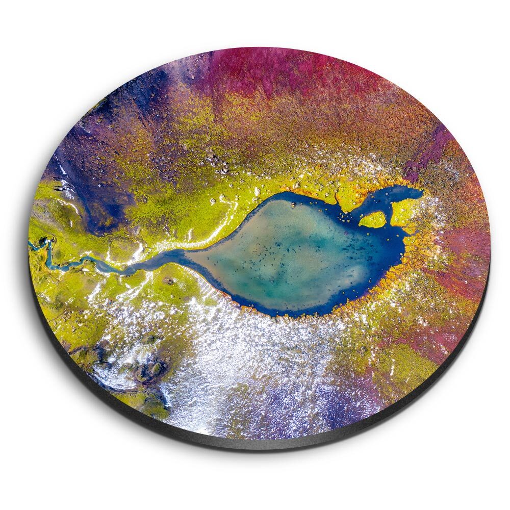1x Round Fridge MDF Magnet Volcanic Crater Highlands of Iceland #52392 ...