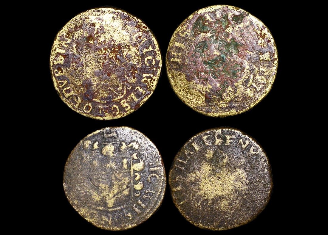 Lot of 2 Ireland C17th Trade Tokens Co. Copper Halfpenny Tokens, 1672 ...
