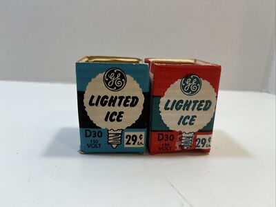2- Vintage GE Lighted Ice D30 Light Bulbs - Emerald and ruby | eBay