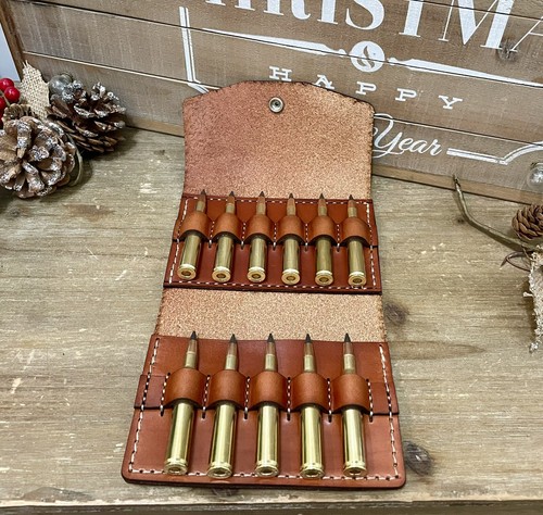 Leather Shooting Rifle Ammo Belt Pouch Hunting Cartridge Wallet 11 ...