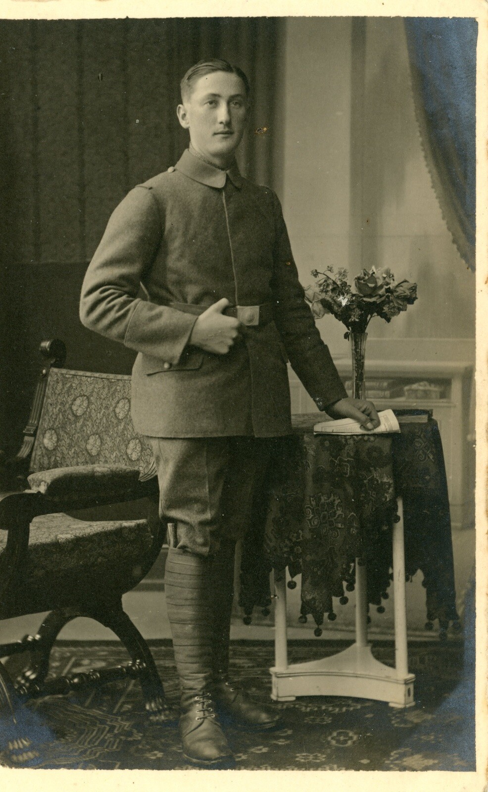 WWI German Soldier Studio Portrait Photo Postcard RPPC 1.WK | eBay