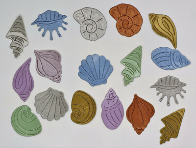 18 Assorted Seashell sea shell Metallic Die Cut and Paper Punch ...