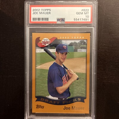 Joe Mauer 2002 Topps #622 RC ROOKIE PSA 10! Low Pop! Twins HoF MVP! | eBay