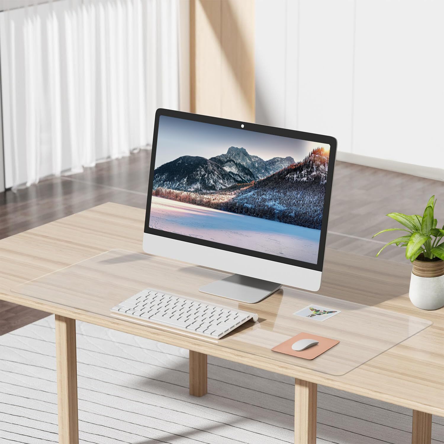 Desk Mat on top of Desk 17 x 24 Inch Clear Desk Pad Small Desk ...