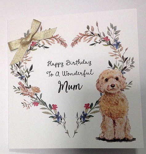 Cockapoo Dog Birthday Card,Mum,Nan,Friend,Sister,Daughter,50 60 70 80 ...