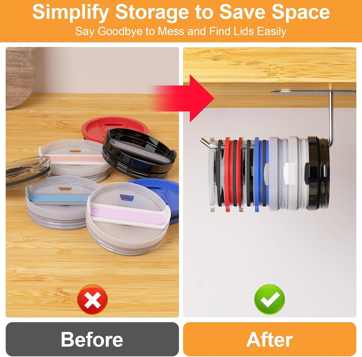 Lid Organizers Inside Cabinet 2-Pack Tumbler Lid Organizers - Under ...