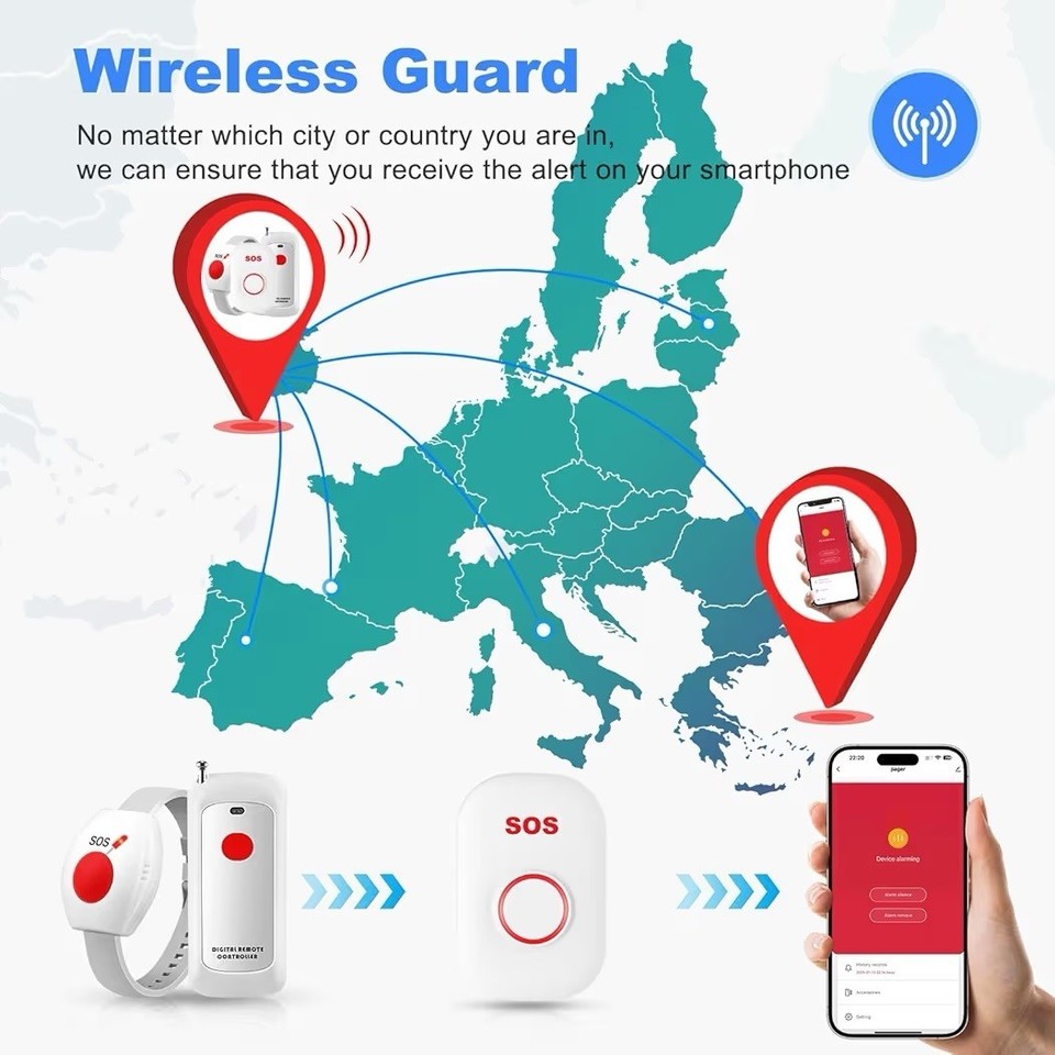 Life Alert Systems for Seniors No Monthly Fee Wi-Fi APP Control Elderly ...