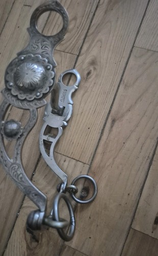 5 Inch Authentic VIntage Silver Fleming Horse Western Show Bit W ...