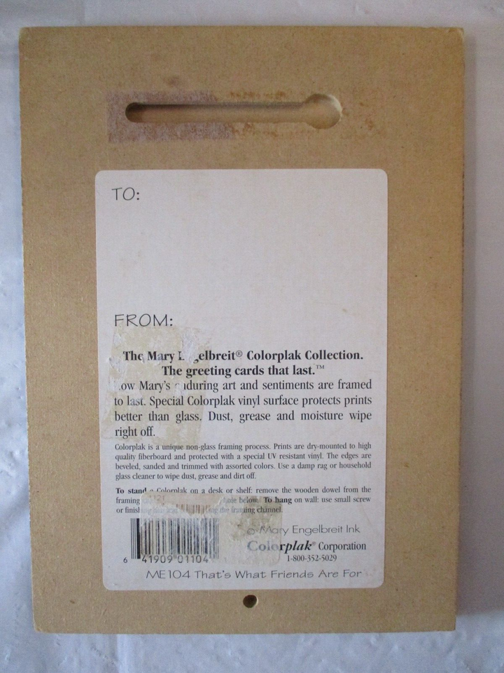 Mary Engelbreit Plaque That's What Friends are For Colorplak Girl Dog ...