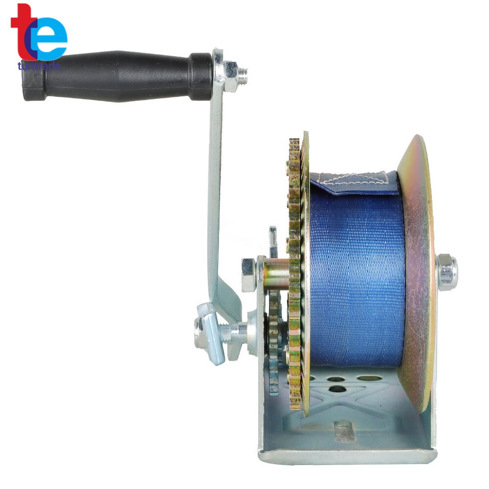 Blue 3500lbs Hand Winch Boat Use Manual Winch With 10m (32ft) Strap ...