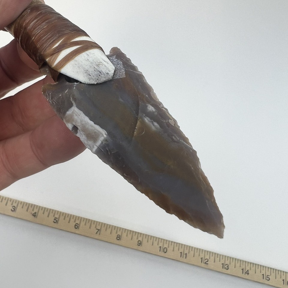 Deer Antler Stone Agate Traditional Mountain Man Knife Primitive Stone ...