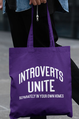 Introverts United Cotton Tote Bag Funny Gift Anti Social Recluse ...