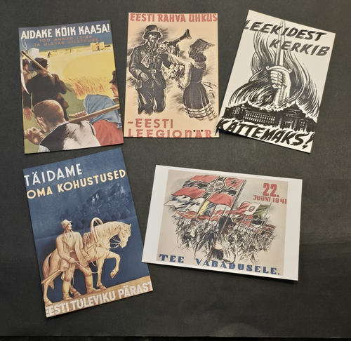 GERMAN ESTONIA ELITE LEGION PROPAGANDA MILITARY Postcard lot x 5 WW2 ...