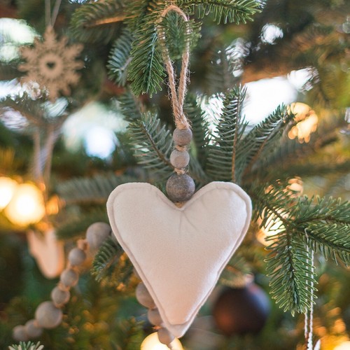 Buy 1, Get 1 Free - Velvet Plush Heart Christmas Tree Ornament with ...