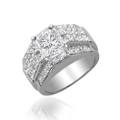 Tout Neuf Motif GIA Cert Diamant Set Mariage 4.20 Carat Radiant Coupe ...