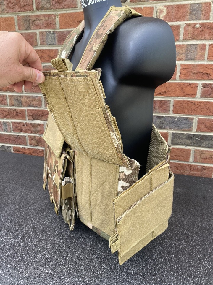 OCP Multicam Tactical Vest Plate Carrier Woodland- Adjustable. Pouches ...