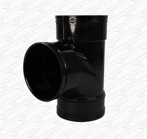 Solvent 110mm Soil Pipe Swept Tee Branch Triple Socket - Black Glued ...