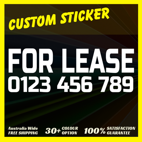 CUSTOM FOR LEASE CAR SIGN STICKERS #002 - 30x11cm - Indoor Outdoor ...