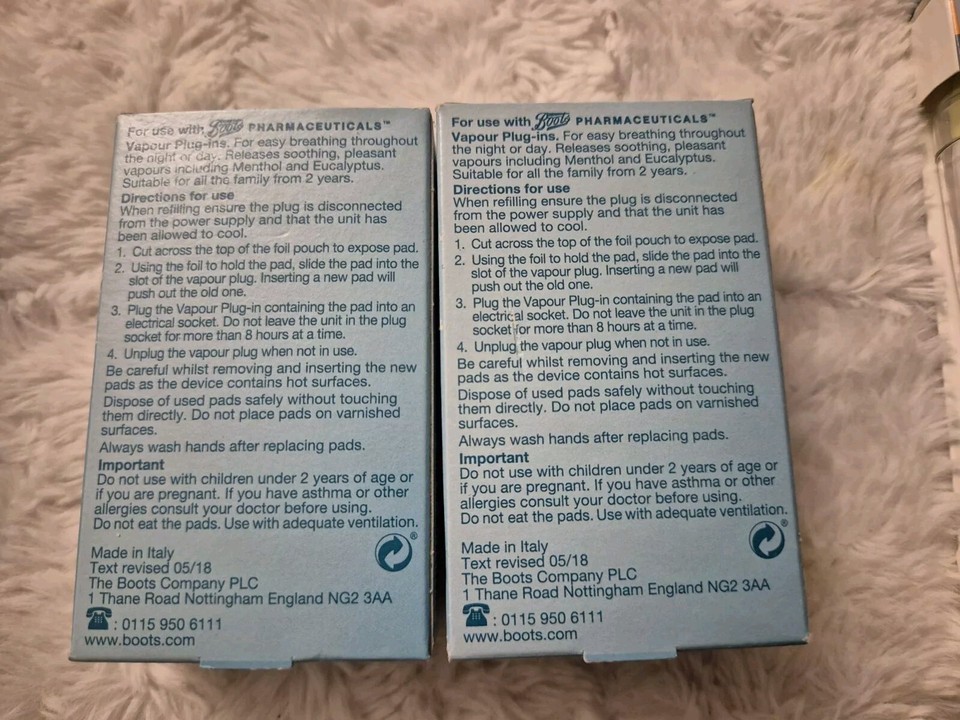 2 x Boots Easy Breathing Vapour Plug-in 5 Refill Pads total of 10 | eBay
