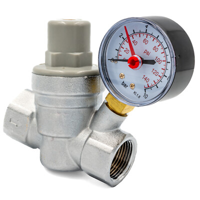 Mini Druckminderer 1-6 Bar mit Manometer 10 Bar radial DN15, DN20, 1/2 ...