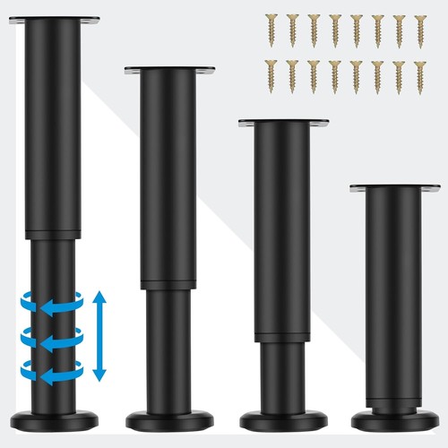 4pcs Metal Adjustable Furniture Legs 4.7-12Inch, 4 Pack Cabinet Legs ...
