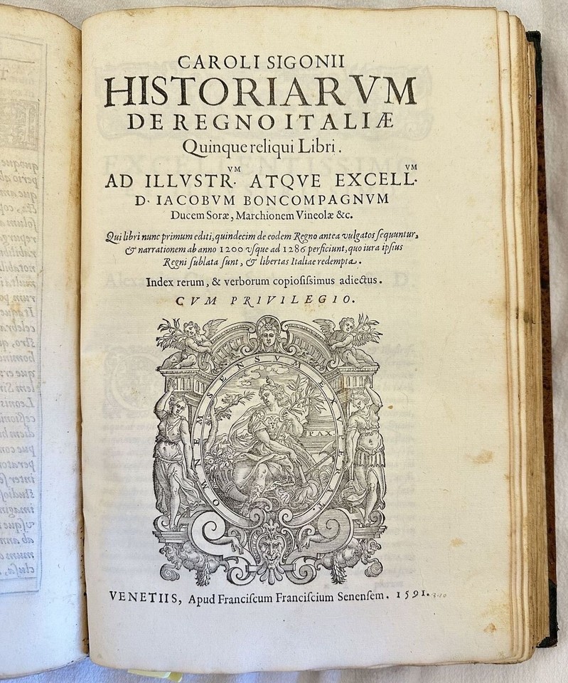 Caroli Sigonii Historiarum De Regno Italiae 1580 1591 Italia Carlo Sigonio | eBay
