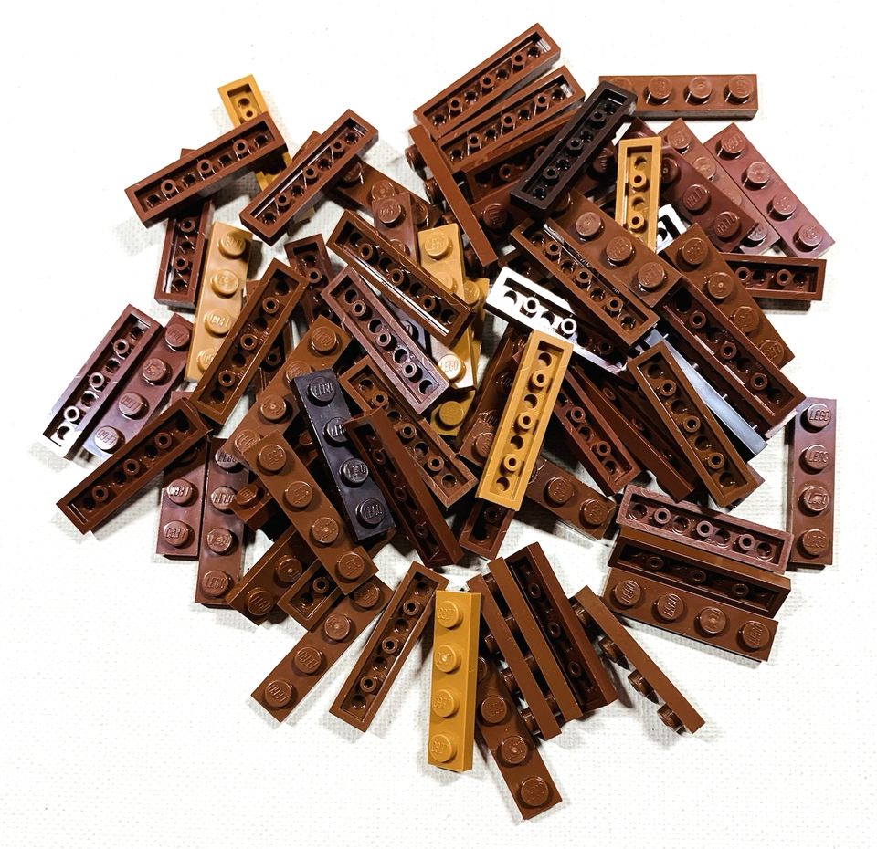 Lego Brown Plates 455pc Lot 2x10 2x8 2x6 2x4 2x3 2x2 1x10 1x8 1x6 1x4 ...