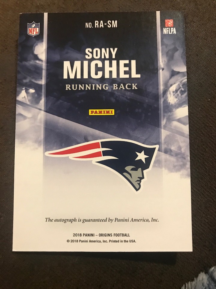 2018 ORIGINS Auto SONY MICHEL New England Patriots Autograph Serial# 04 ...