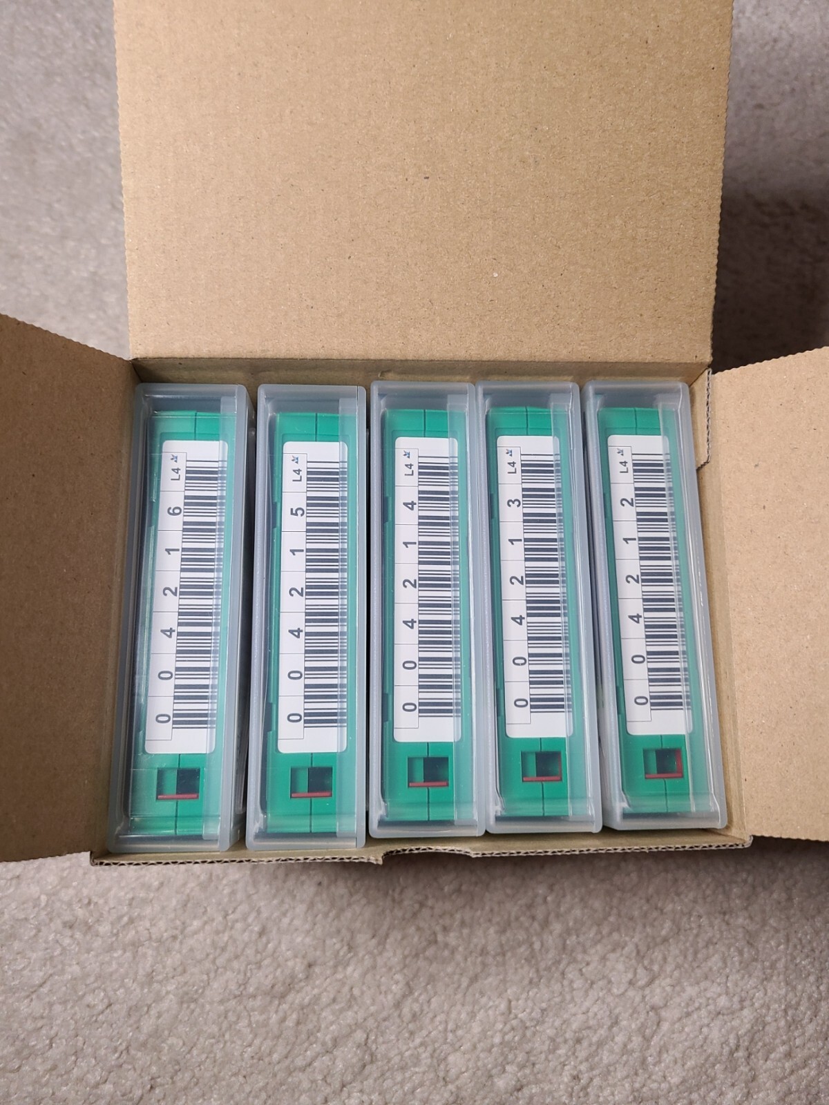 Box of 5 x HP LTO-4/Ultrium-4 Data Tapes/Cartridges 800GB/1.6TB C7974A ...