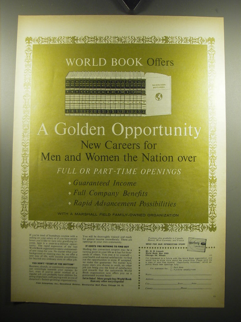 1957 World Book Encyclopedia Ad - World Book Offers a Golden ...