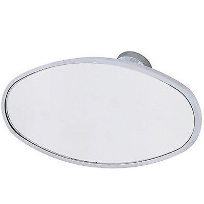 Interior Vintage Oval Chrome Rear View Glass Windshield Mirror w/ Glue ...