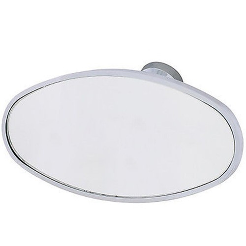 Interior Vintage Oval Chrome Rear View Glass Windshield Mirror w/ Glue ...