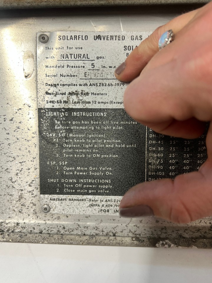 SolarFlo 50K BTU Unvented Gas Infra-Red Radiant Heater DH-50 | eBay