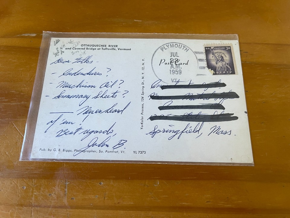 Ottauquechee River Covered Bridge Taftsville Vermont Chrome Postcard ...