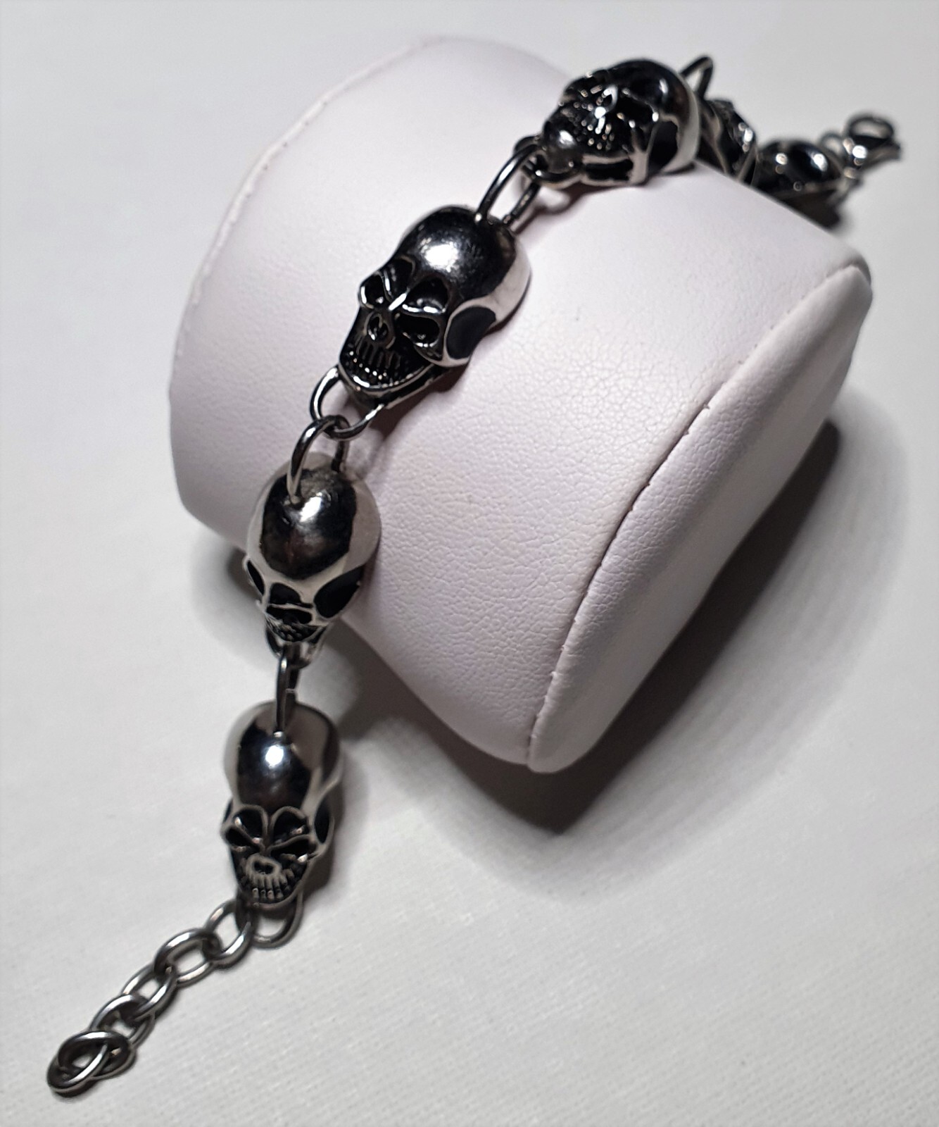 Vintage Y2K EDFORCE Men's Stainless Steel SKULL Head Chain Link ...