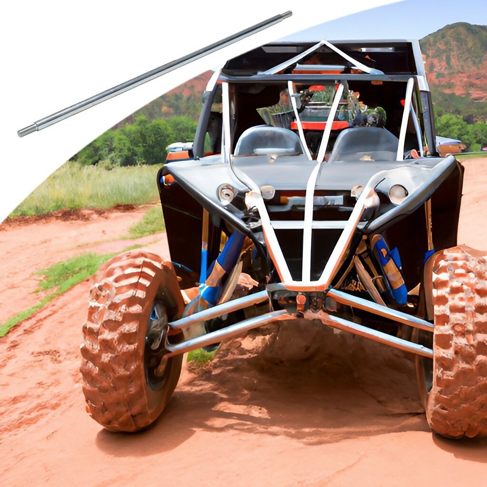 36" x 1" Steel Axle Rod with 3/4-16 Fine Thread and 1/4" Keyed Shaft ...