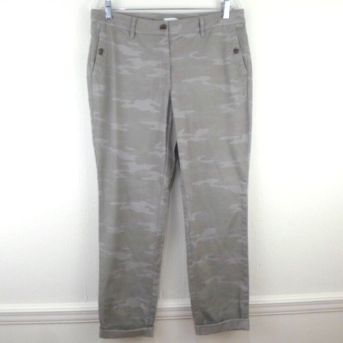 J Jill Extrasoft Camo Chinos Womens 12 Mid Rise Skinny Washed Subtle Sage Green | eBay