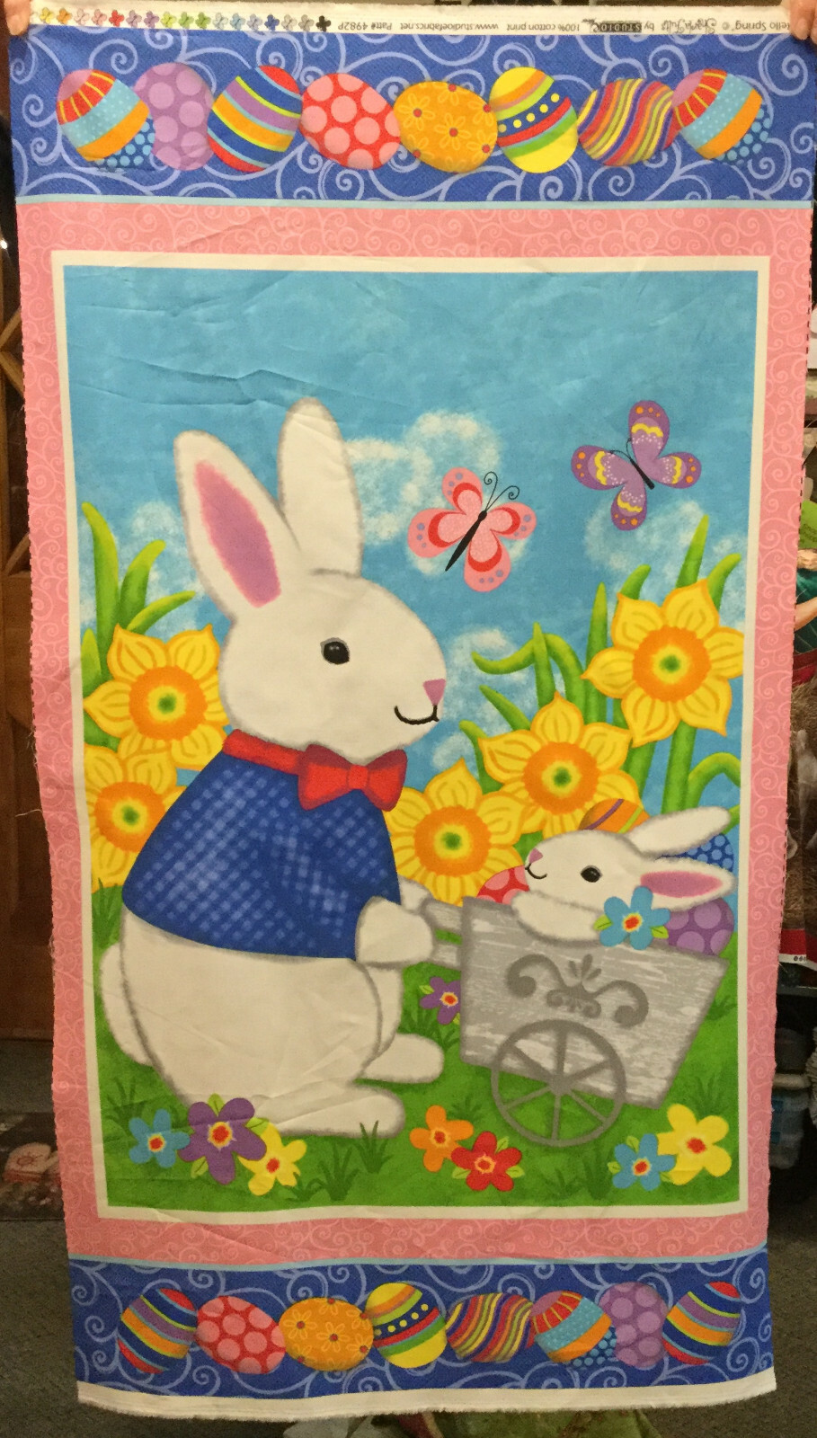Hello Spring!" Easter fabric Panel 23" x 44" | eBay