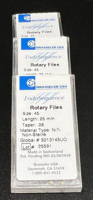 1 Pack of Brasseler Endosequence Rotary Files 45 Taper .06 25mm | eBay